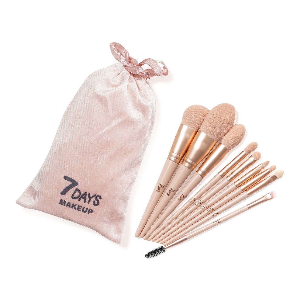Набор кистей для макияжа 7 days Make Up ( для лица , глаз , губ ) 9шт ...